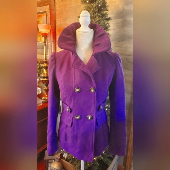 Pink Envelope | Jackets & Coats | Vintage Pea Coat Small Purple Trendy ...
